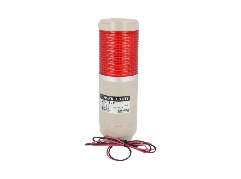 MT5B1BL-1R — TORRETA iluminación Stack de 56 mm roja 110 VCA MENICS | Acotron Electrónica Industrial